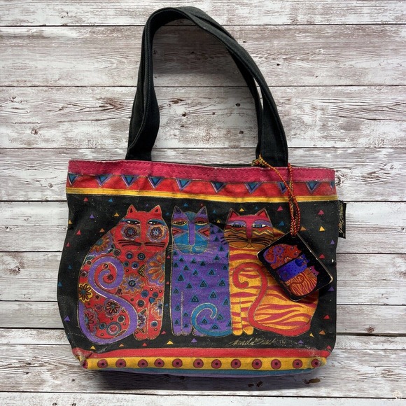 Laurel Burch | Bags | Vintage Laurel Burch Feline Cat Colorful Purse ...